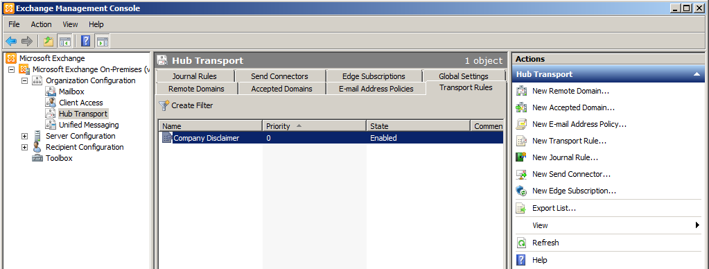 Nachrichtenflussregeln in Exchange: Schneller Überblick