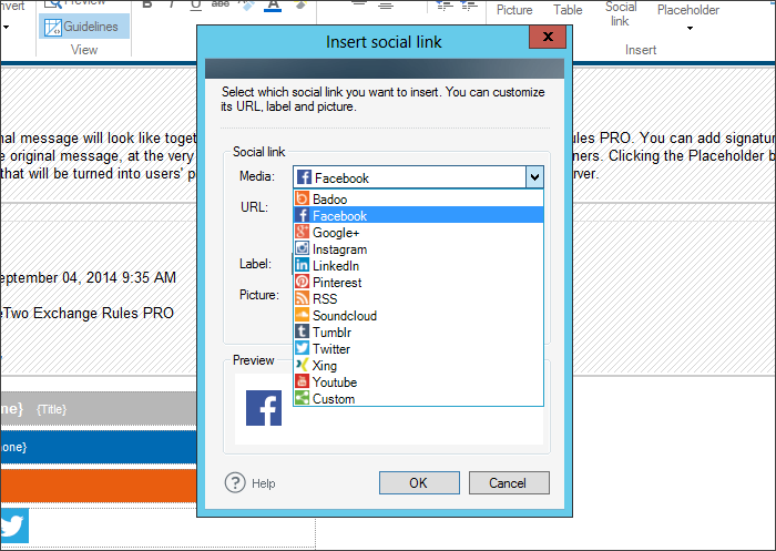 Neuer Vorlageneditor in CodeTwo Exchange Rules Pro