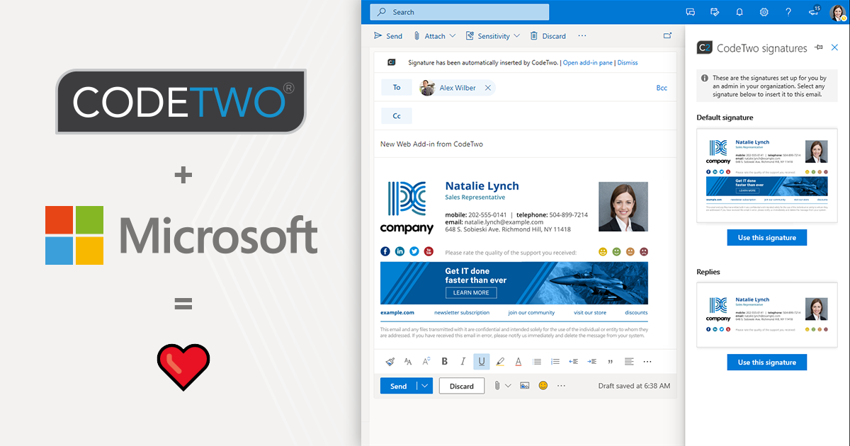 Web-Add-In für Signaturen von CodeTwo jetzt allgemein verfügbar
