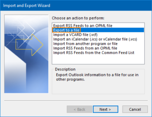 So exportieren Sie Outlook-Kontakte in CSV, PST oder vCard