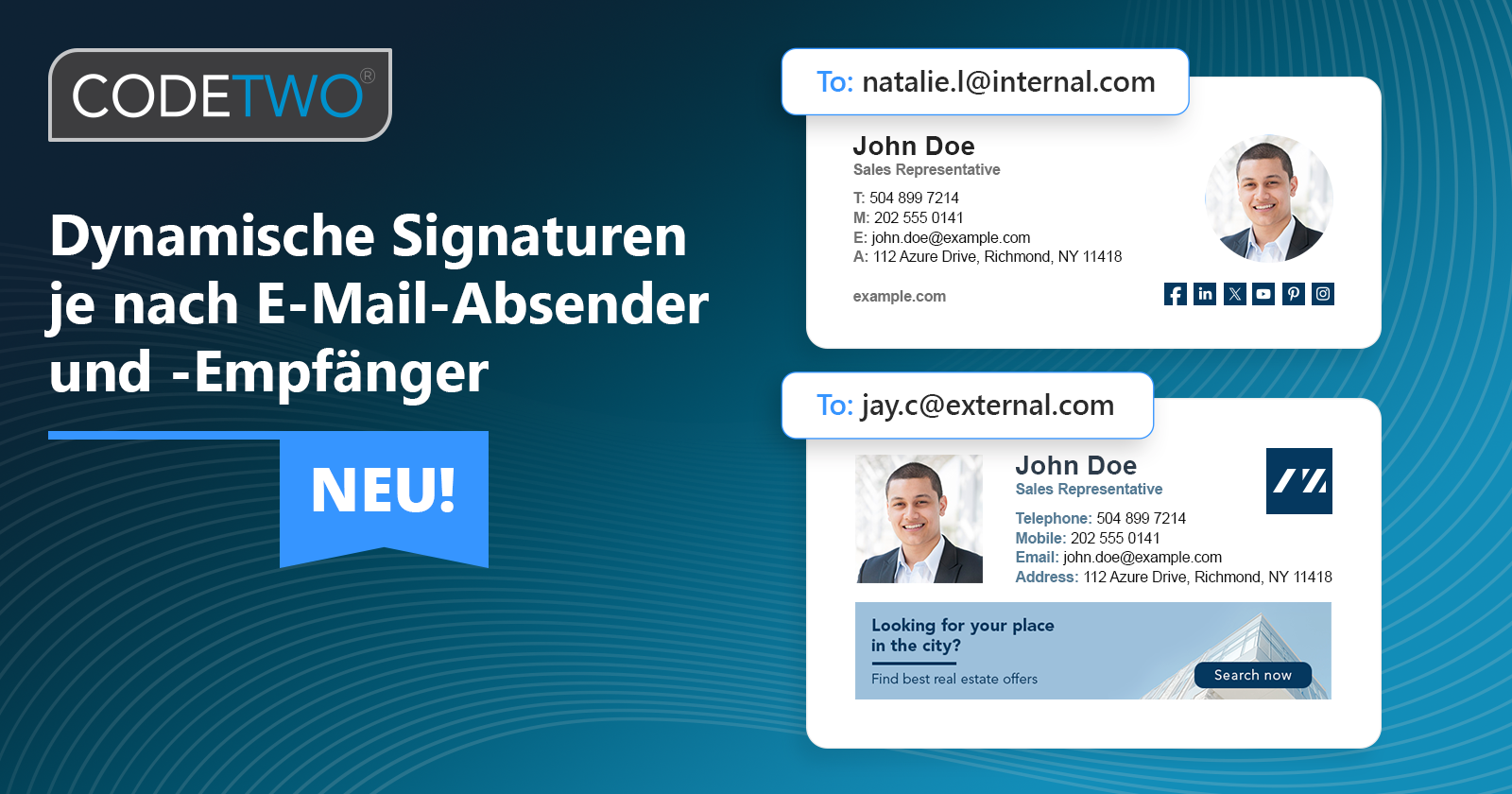 Dynamische Signaturen je nach Absender und Empfänger