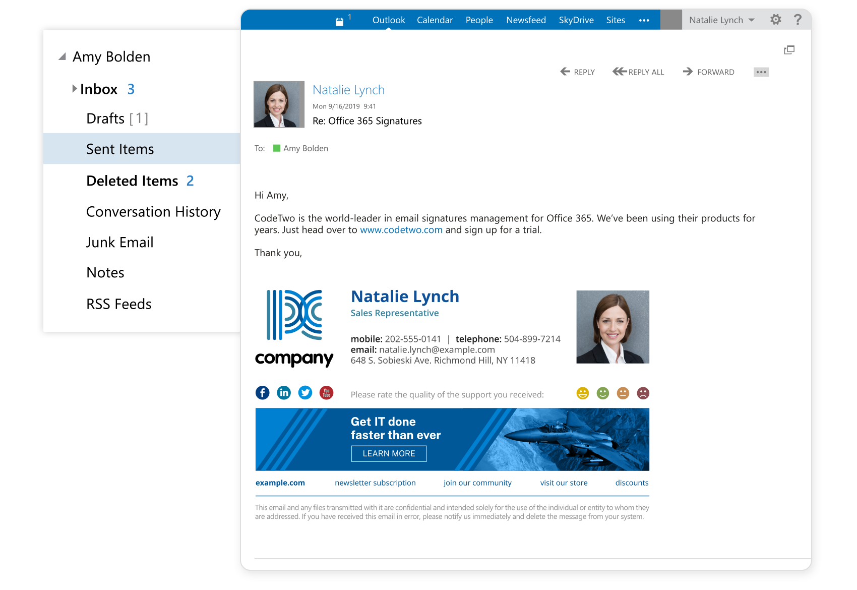 CodeTwo Email Signatures 365 - Sent Items Update