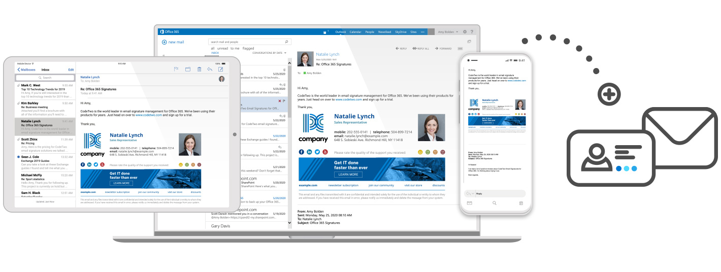 CodeTwo Email Signatures for Office 365: Anwendungsbeispiele