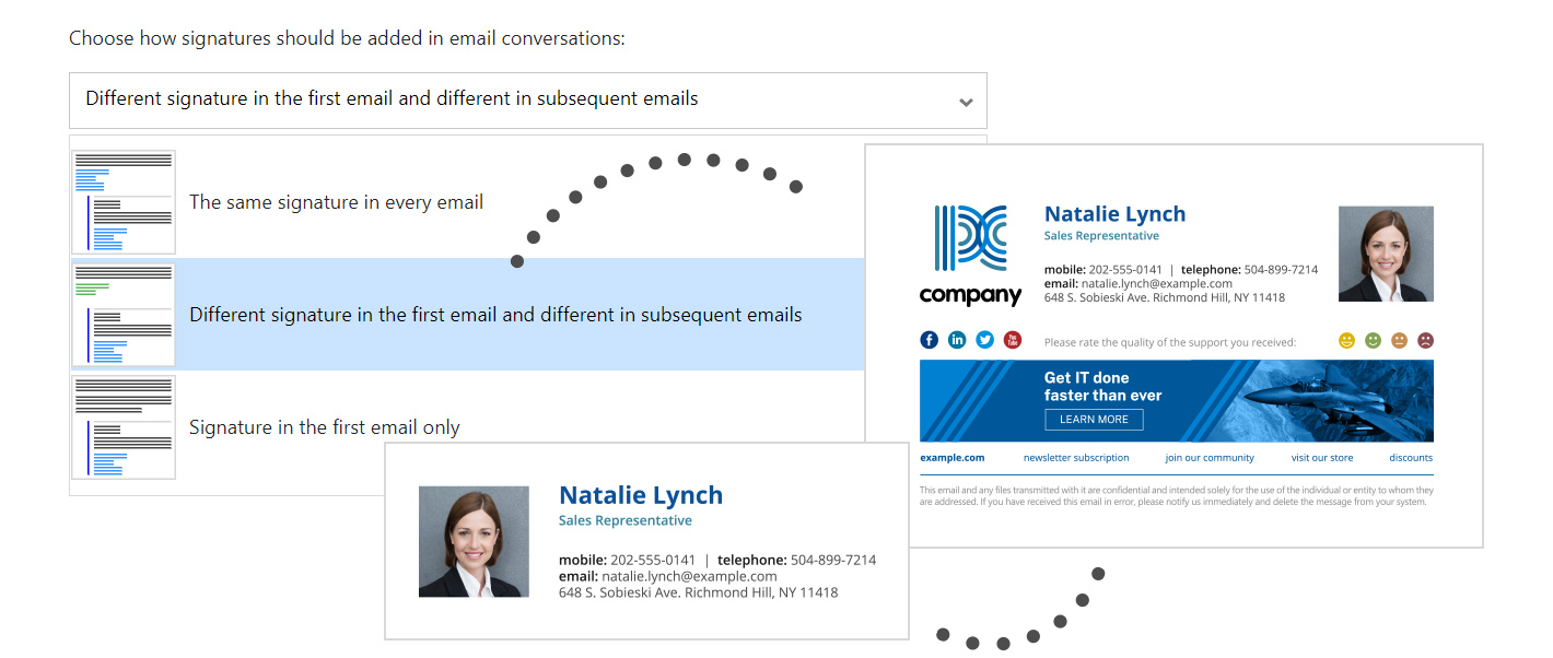 CodeTwo Email Signatures for Office 365: Anwendungsbeispiele