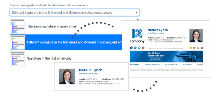 CodeTwo Email Signatures for Office 365: Anwendungsbeispiele