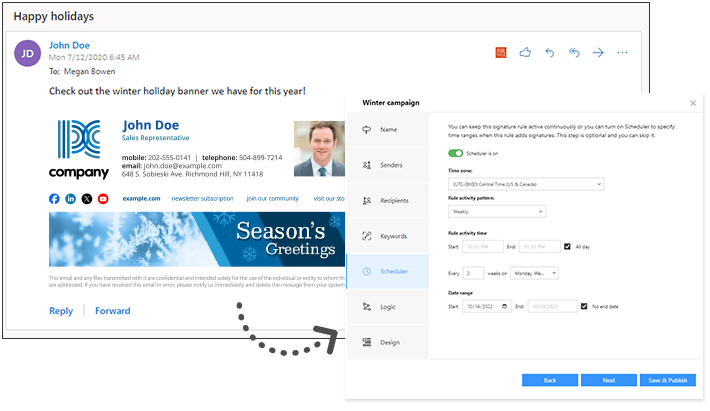 CodeTwo Email Signatures 365: Anwendungsbeispiele