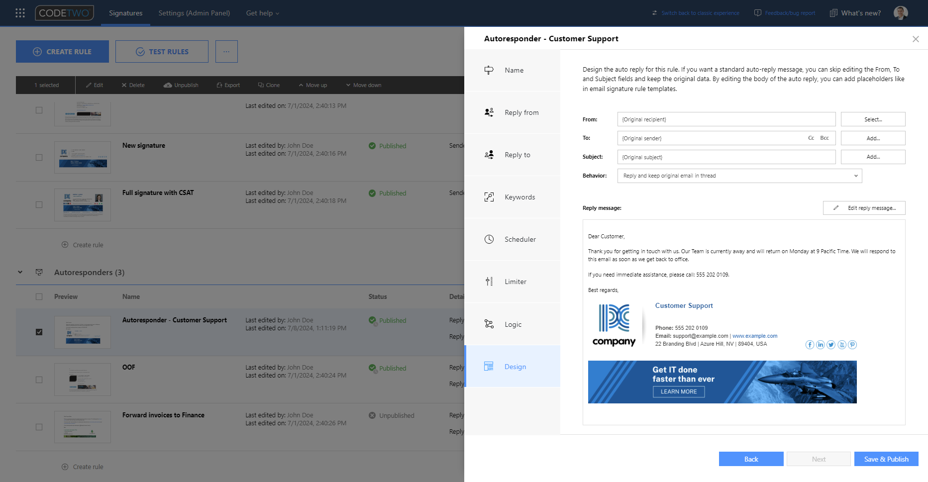 CodeTwo Email Signatures 365 - Screenshots & Videos