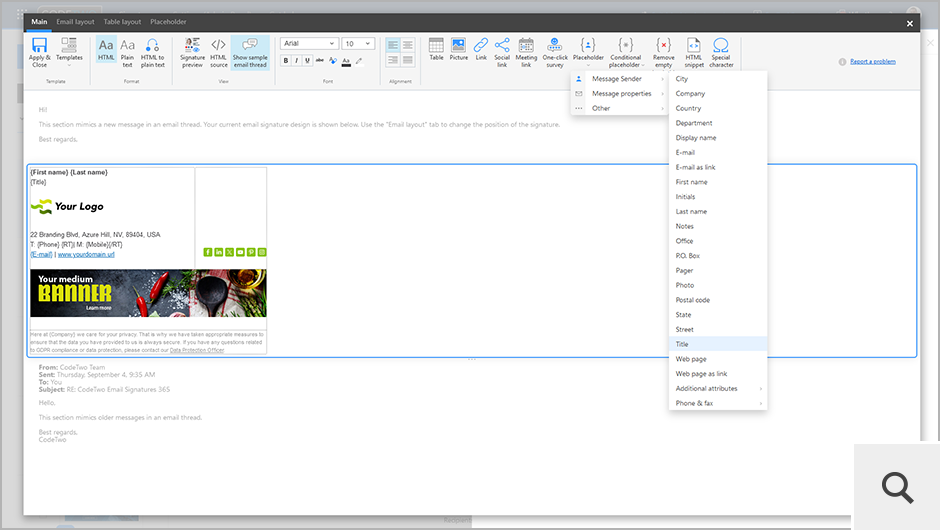 CodeTwo Email Signatures 365 - Screenshots & Videos