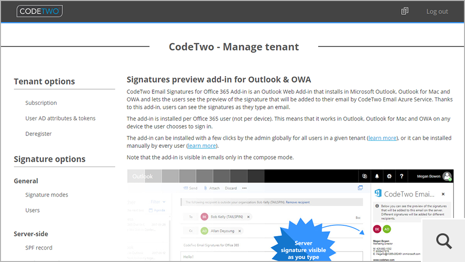 CodeTwo Email Signatures for Office 365 - Screenshots und Videos
